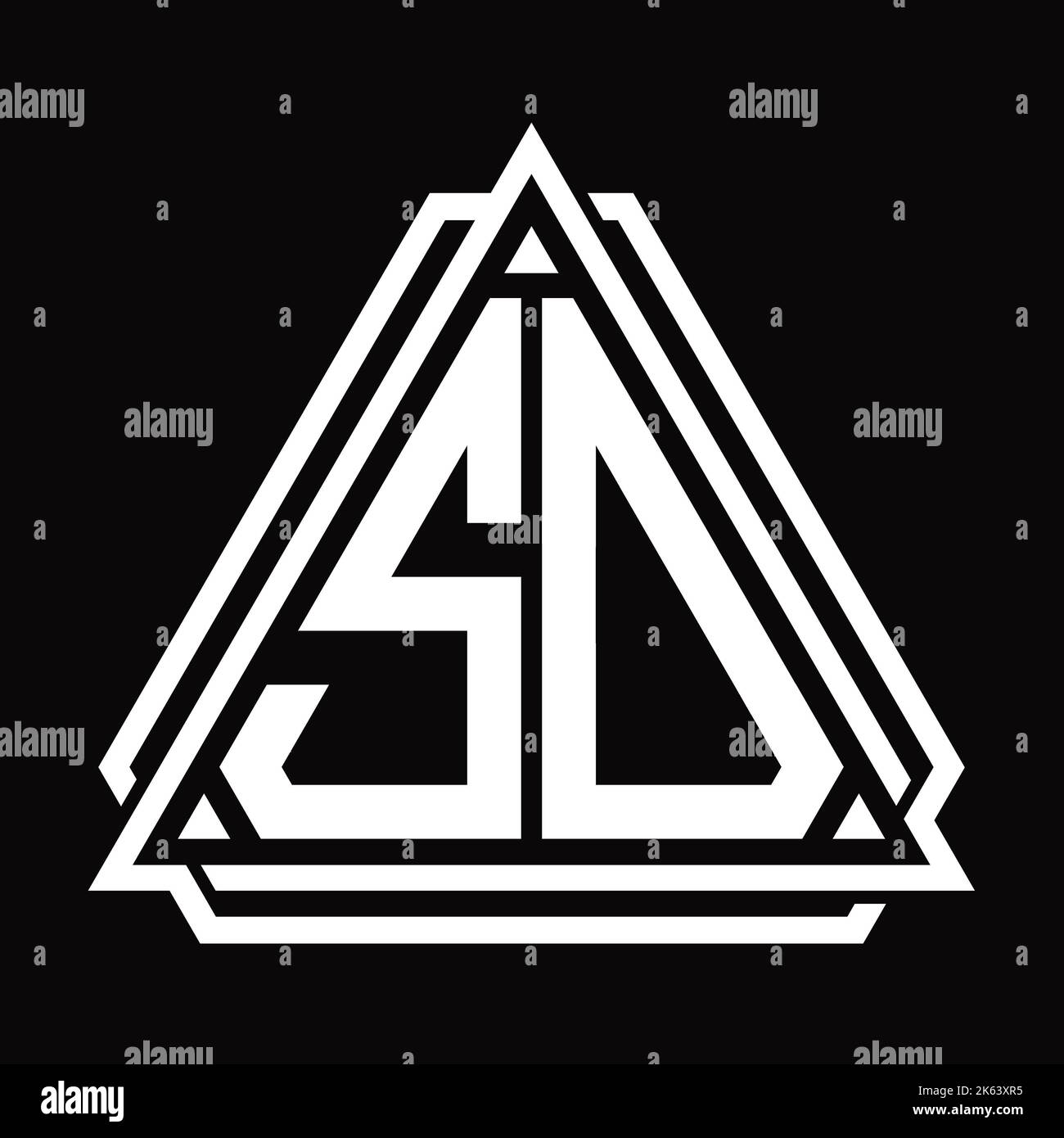 SD Logo letter monogram with triangle shape design template isolated on ...