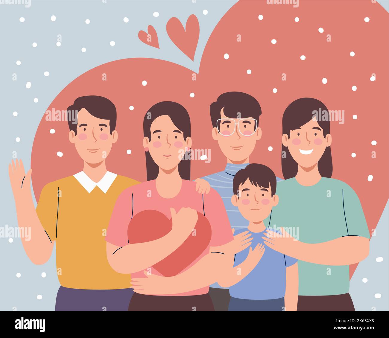 korean parents couples and son with heart Stock Vector Image & Art - Alamy