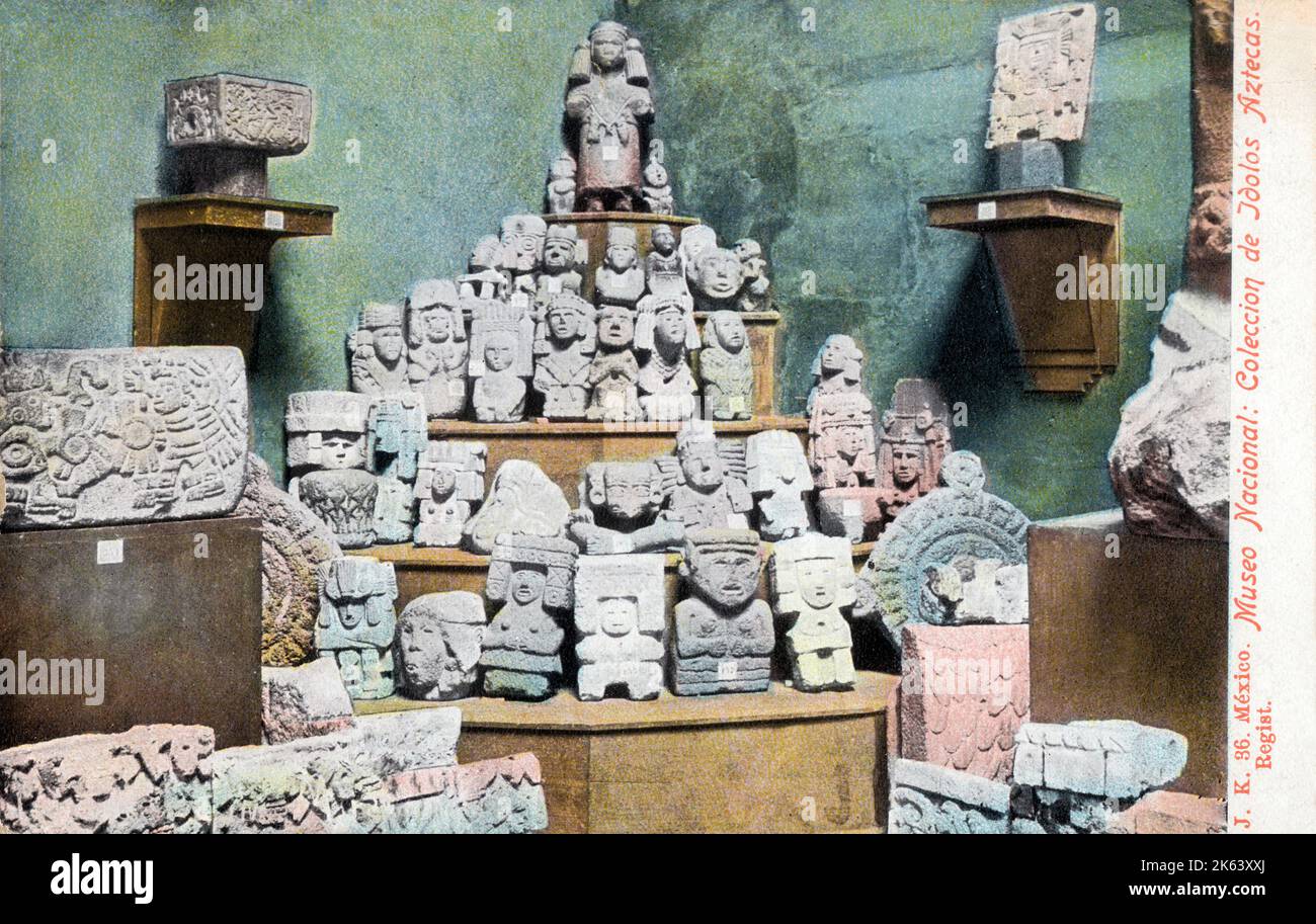 Aztec Statuettes - Idols - In the National Museum of Mexico, Mexico ...