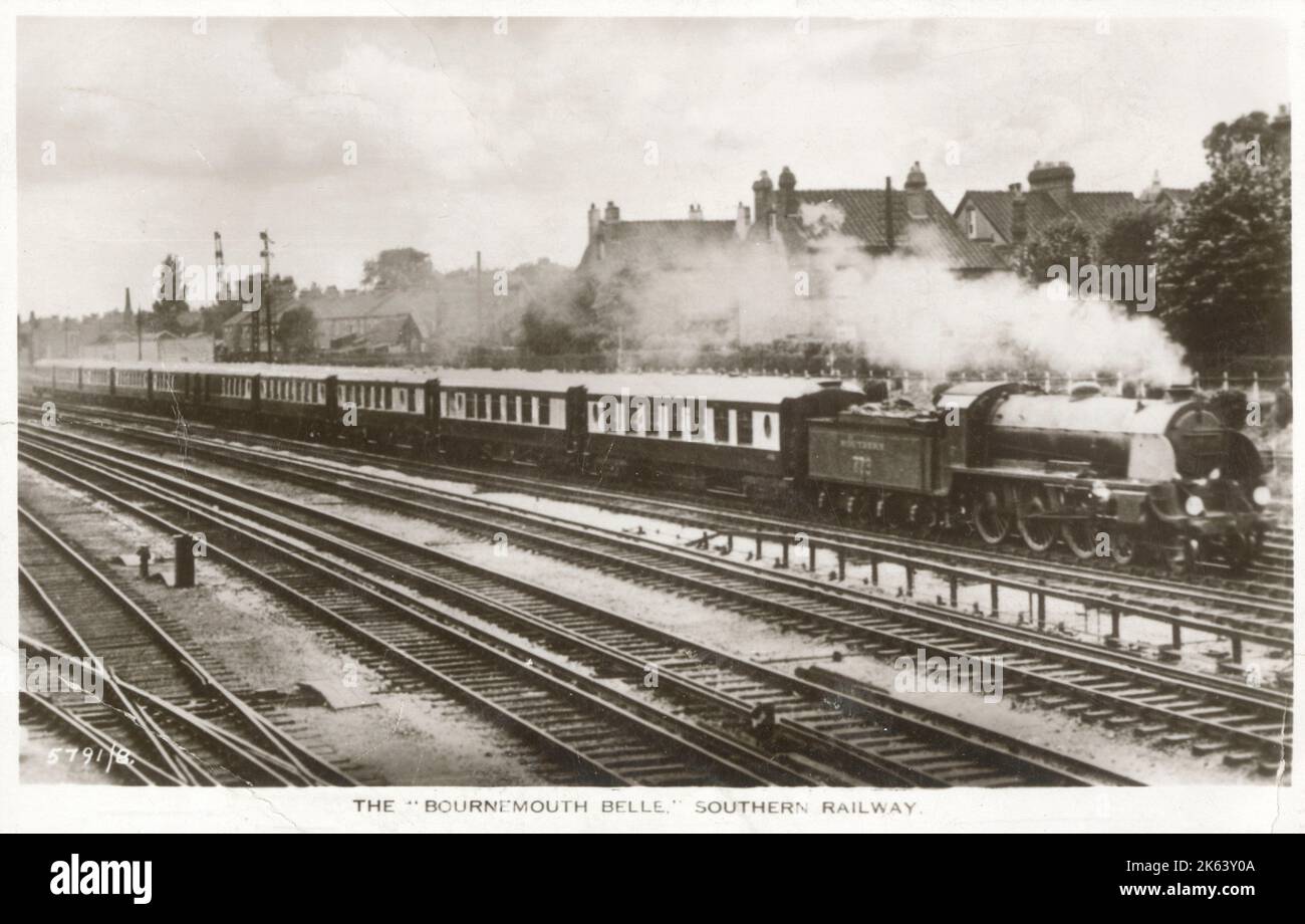 Bournemouth Belle - Southern Railway - pictured near Wimbledon. An All ...