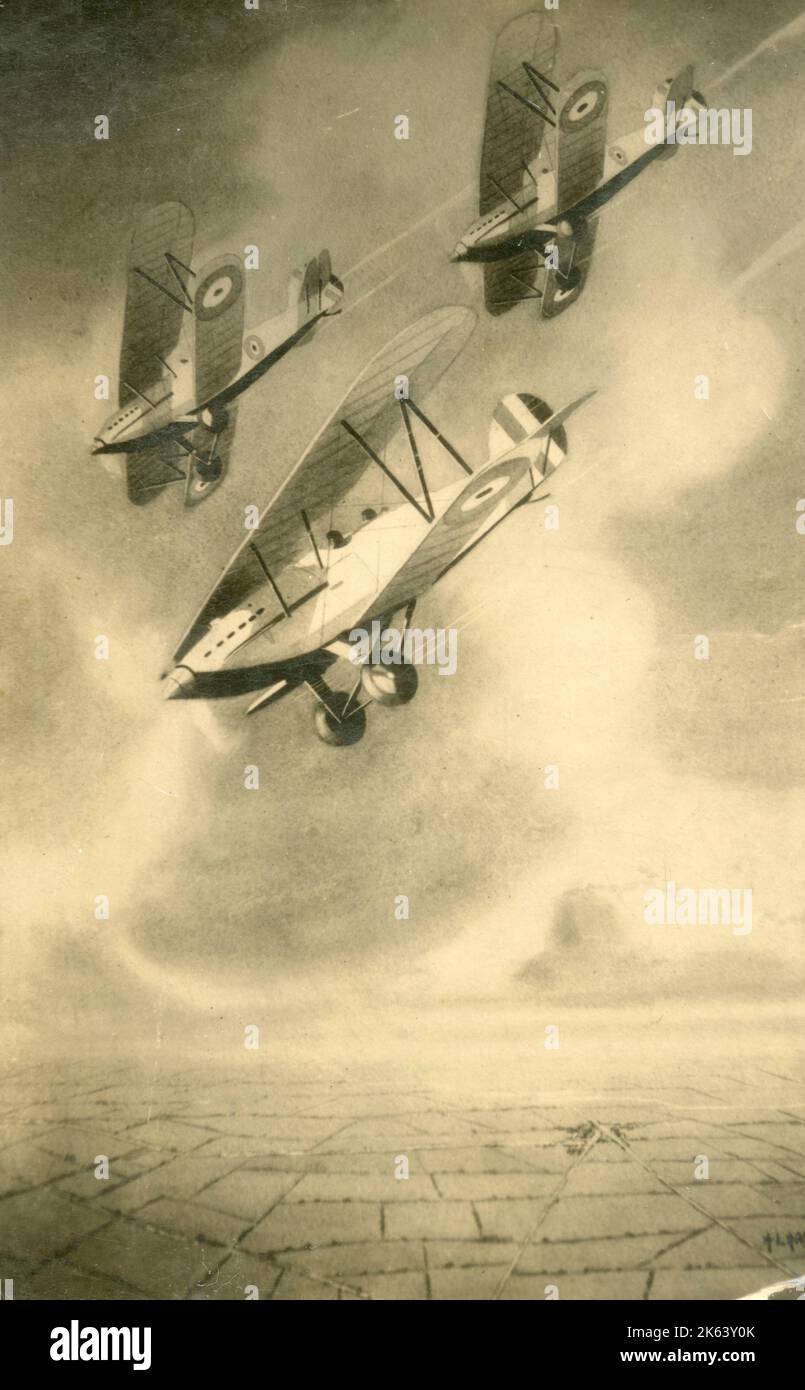 Three RAF Hawker aircraft diving in formation Stock Photo - Alamy