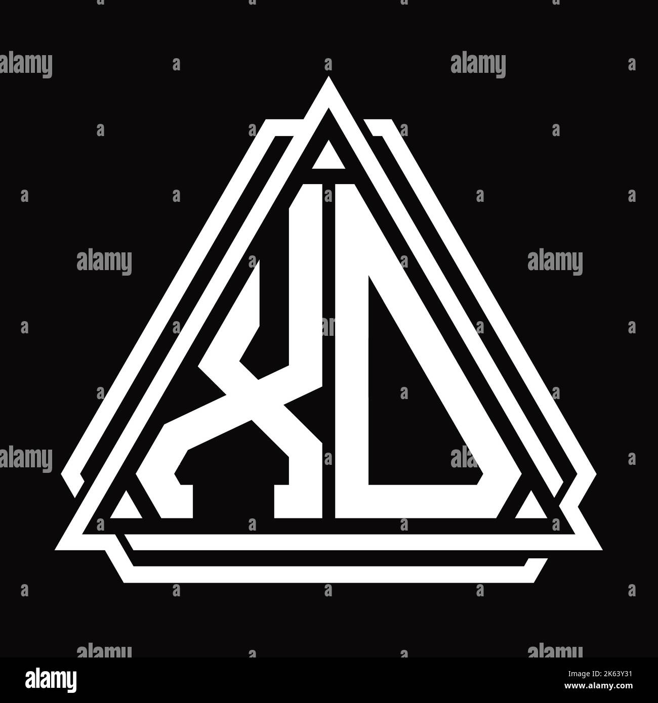 XD Logo letter monogram with triangle shape design template isolated on ...