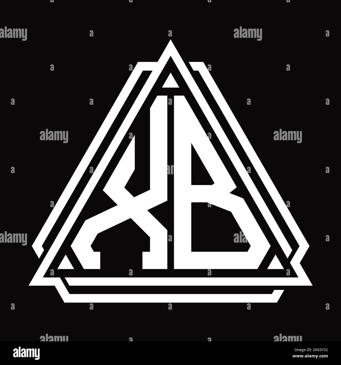 XB Logo letter monogram with triangle shape design template isolated on ...