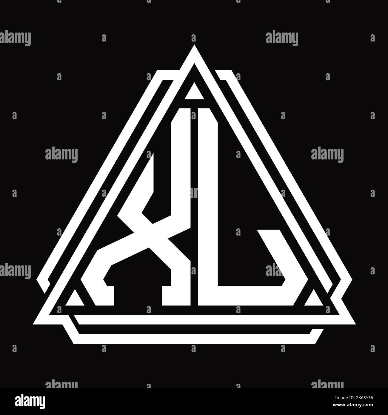 XL Logo letter monogram with triangle shape design template isolated on ...