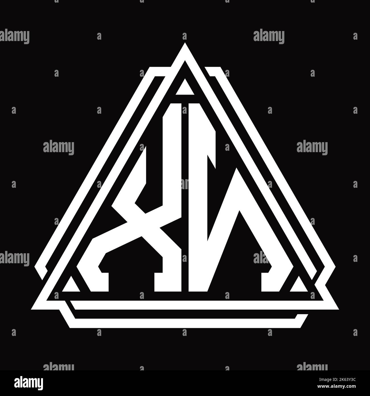 XN Logo letter monogram with triangle shape design template isolated on ...