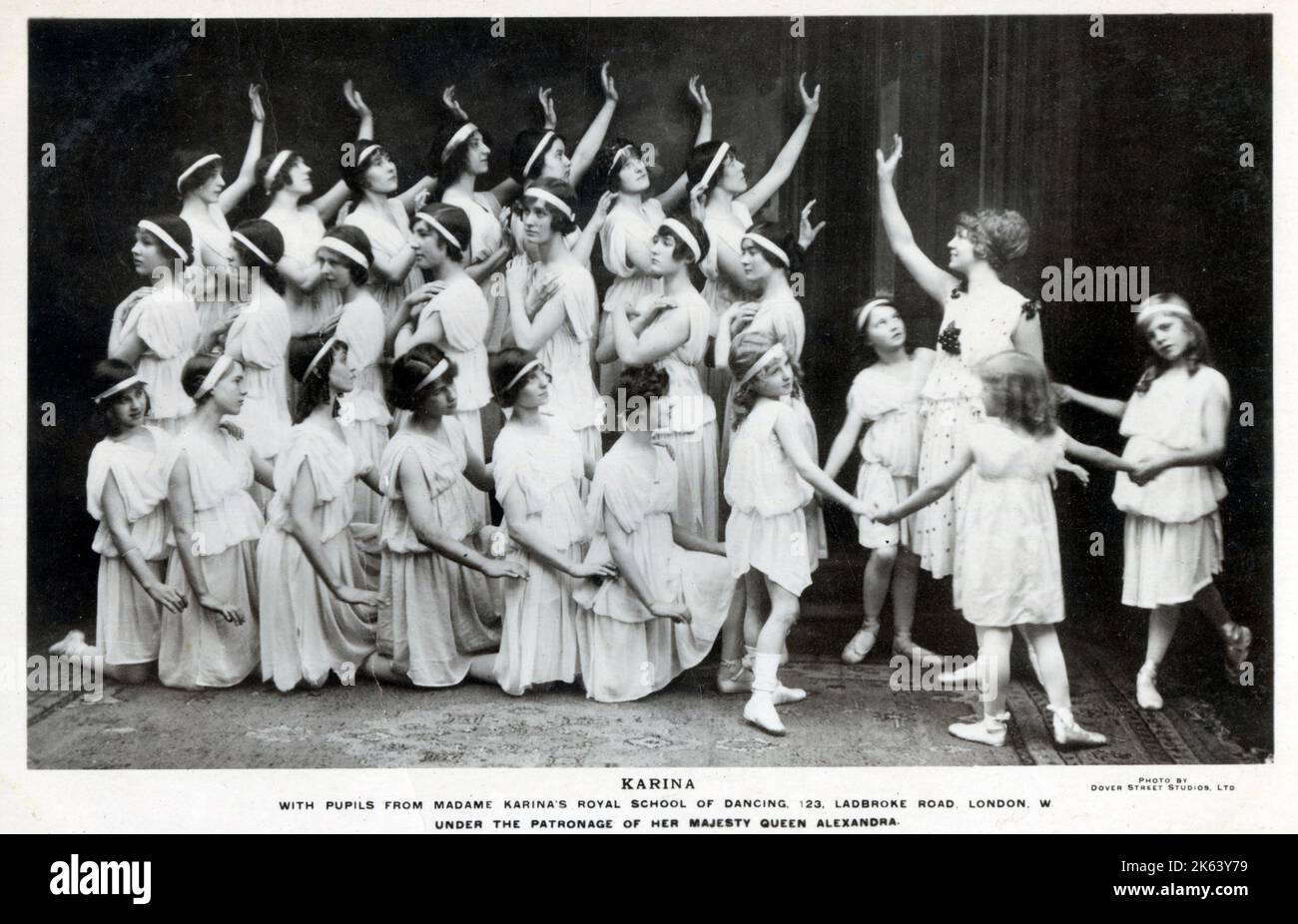Karina, Danish ballet dancer with pupils from Madame Karina's Royal ...