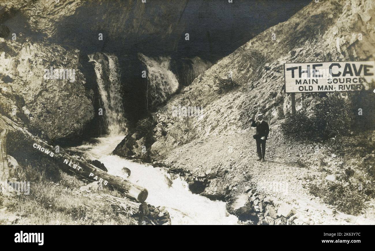 Alberta, Canada - Crows Nest Pass The Cave etc. - circa 1910s Stock ...