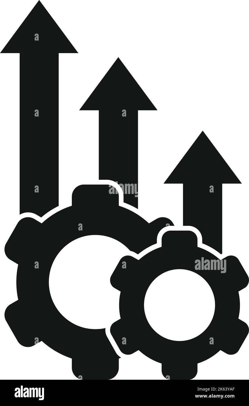 Gear grow effort icon simple vector. Business work. Success idea Stock ...