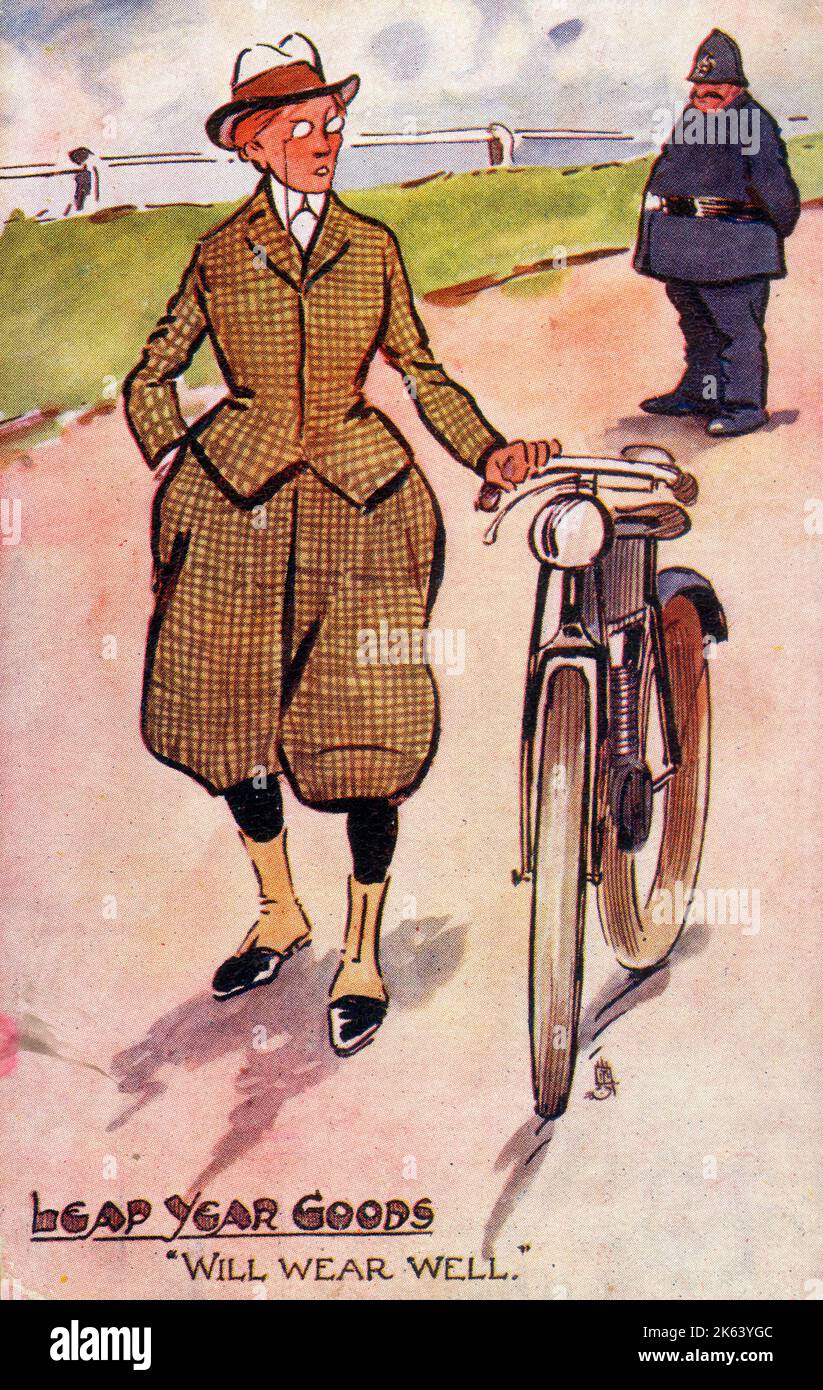 Anti Suffrage Satirical Postcard Leap Year Goods Will Wear Well