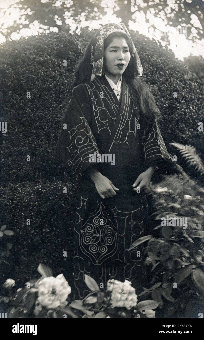 A young woman in Japanese costume - Taiwan (Formosa) - Taiwan was under ...