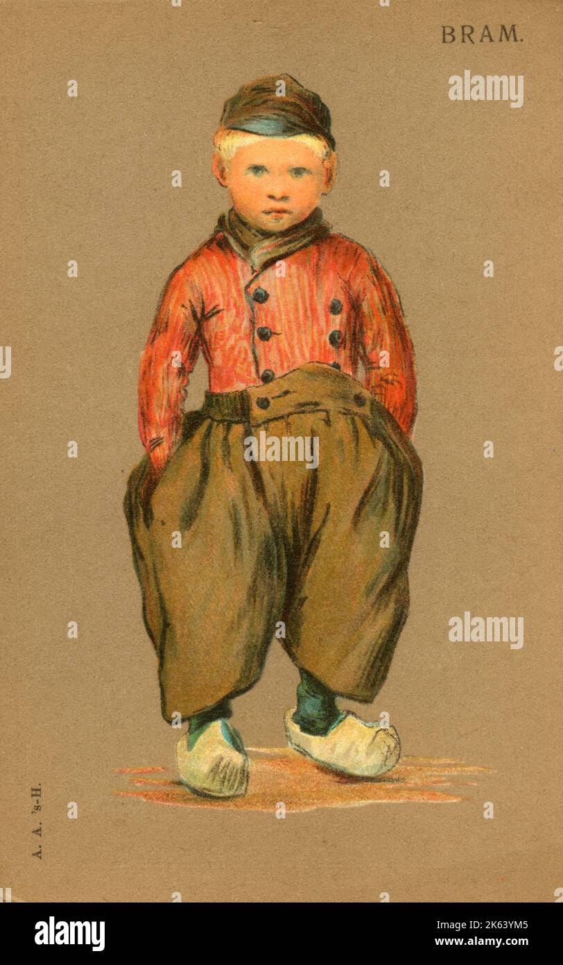 A young boy ('Bram') in traditional local costume, The Netherlands ...