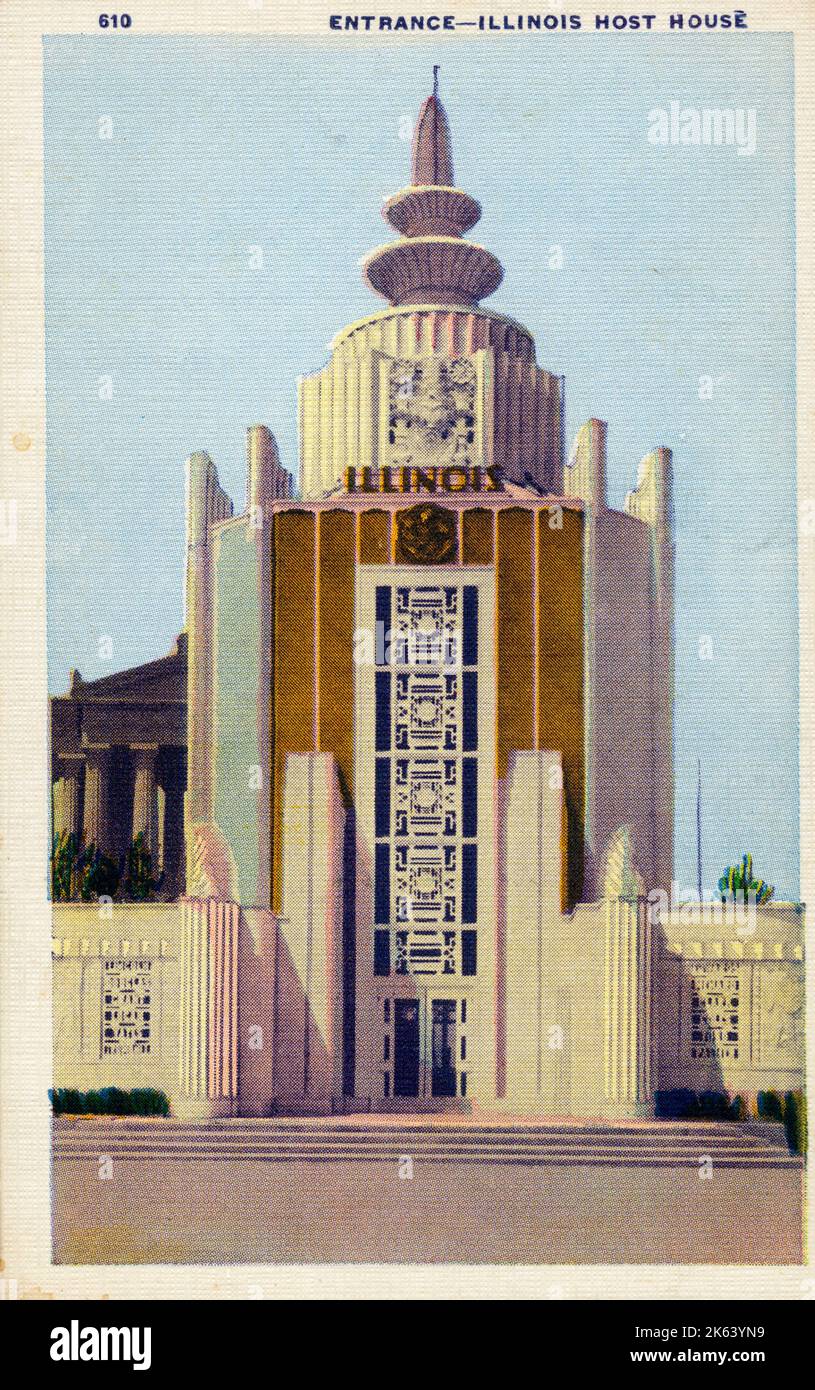 Chicago World's Fair 1933 - Entrance, Illinois Host House Stock Photo ...