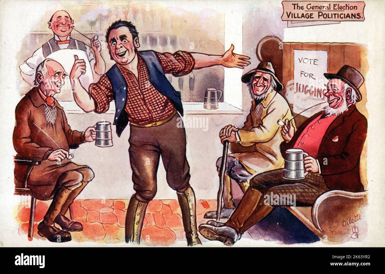 Comic Postcard series - The General Election - Village Politicians. A ...