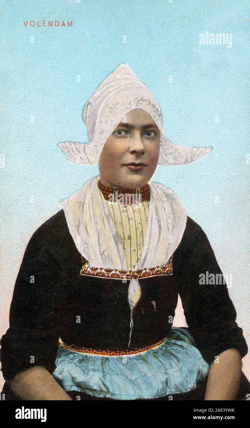 Woman In Traditional Costume From Volendam A Village In North Holland
