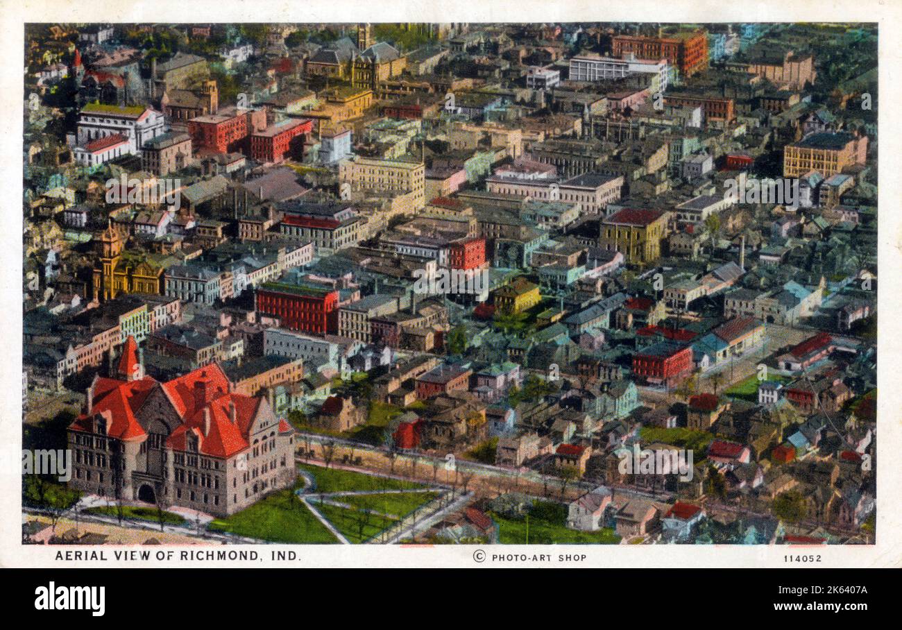 Aerial View of Richmond, Indiana, USA Stock Photo - Alamy
