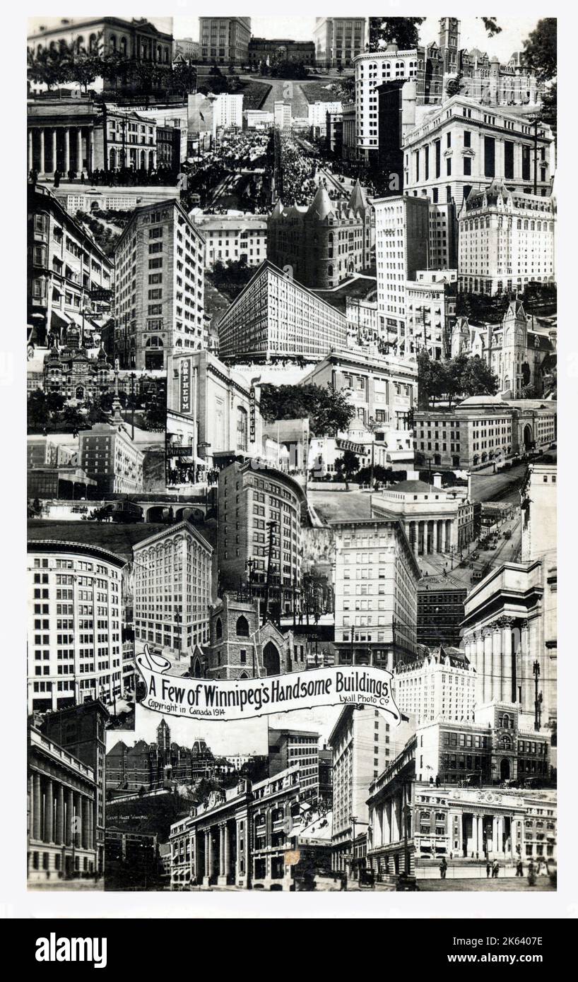 Montage photograph showing a few of Winnipeg's Handsome Buildings ...