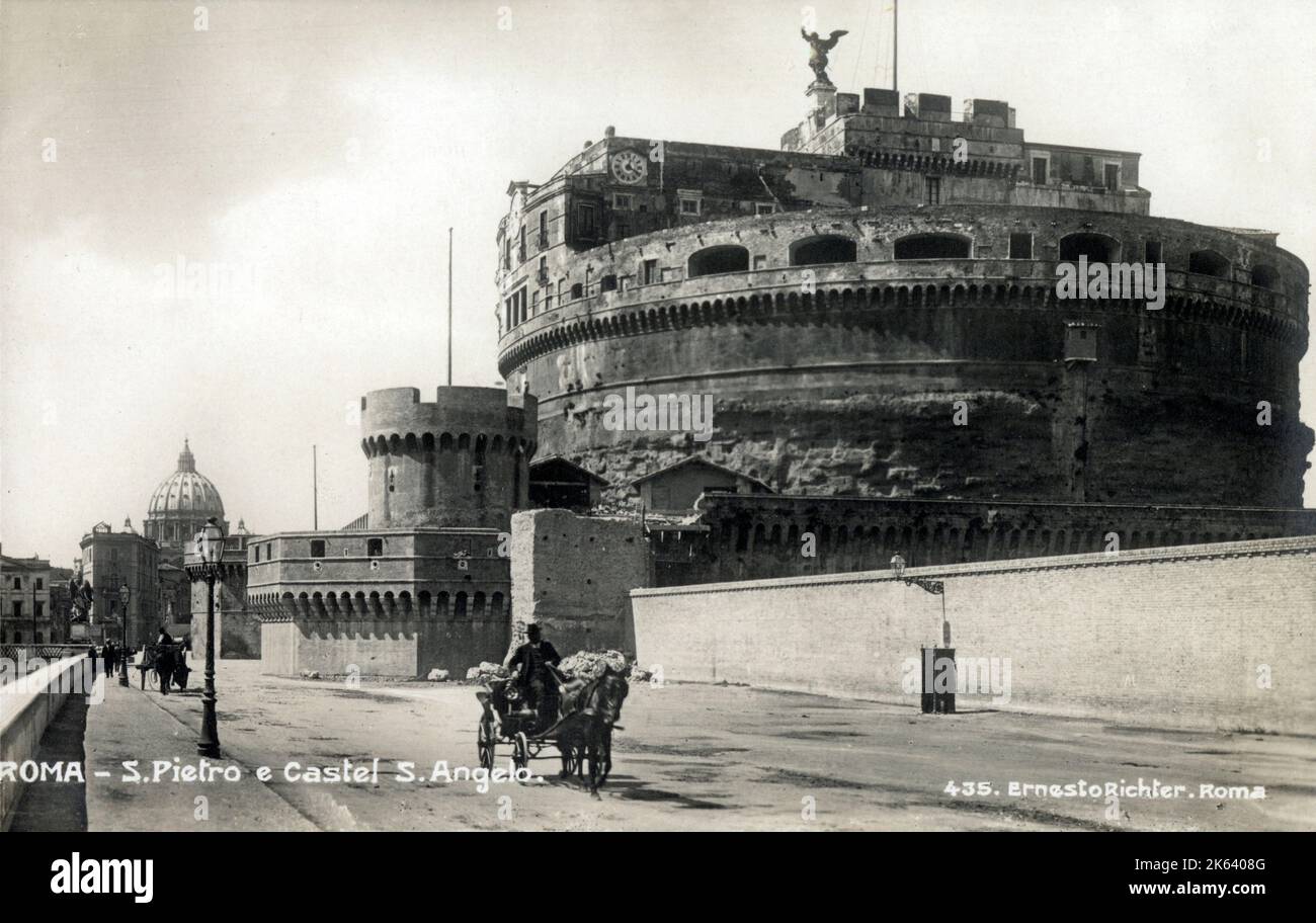 The Mausoleum of Hadrian, (Castel Sant'Angelo) - a towering cylindrical ...