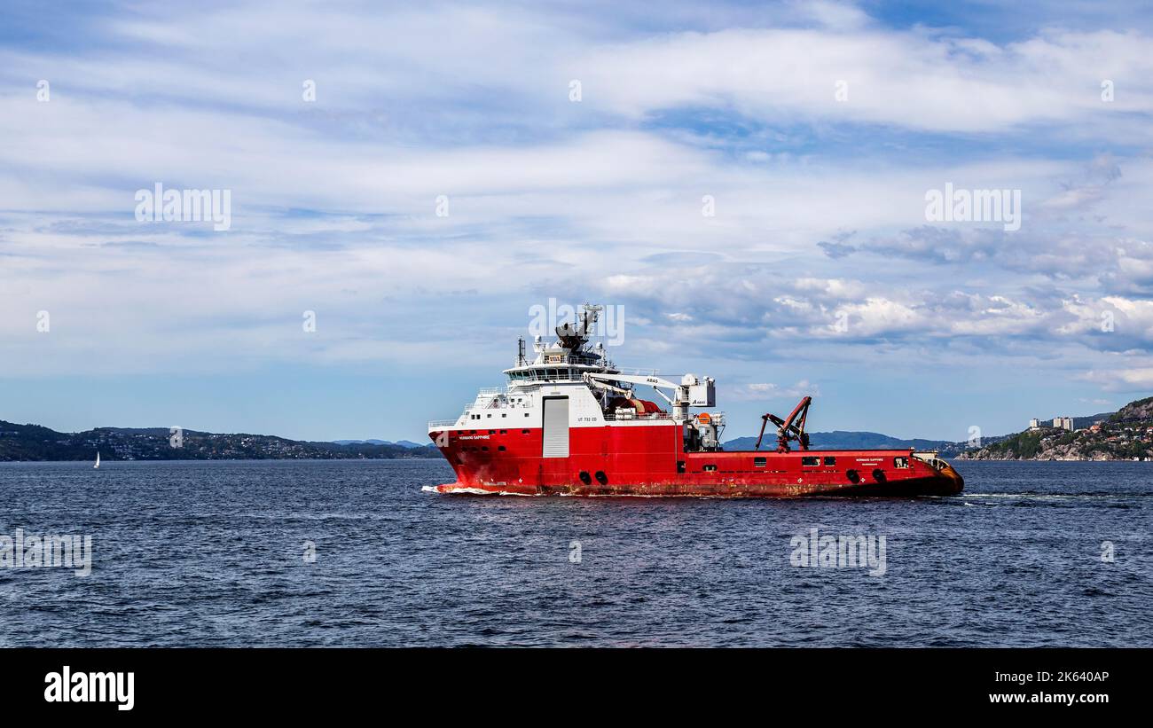 Offshore AHTS anchor handling tug supply vessel Normand Sapphire on ...