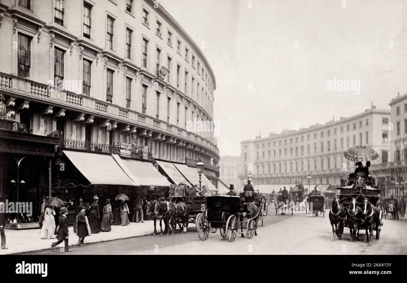 Vintage 19th century photograph: Regent Quadrant, Regent Street, London ...