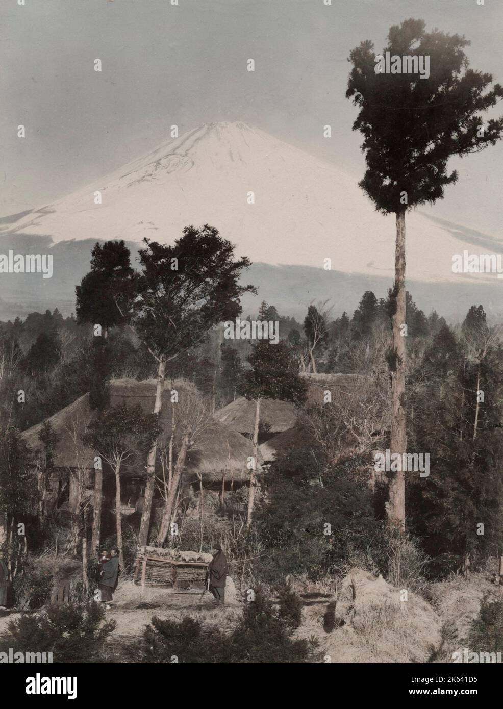 Mount Fuji, Fujiyama, from Kamado Village near Gotenba, Japan. Vintage ...
