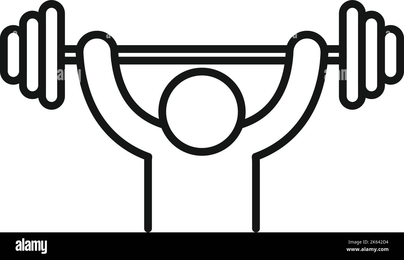 Barbell effort icon outline vector. Idea success. Work leader Stock ...