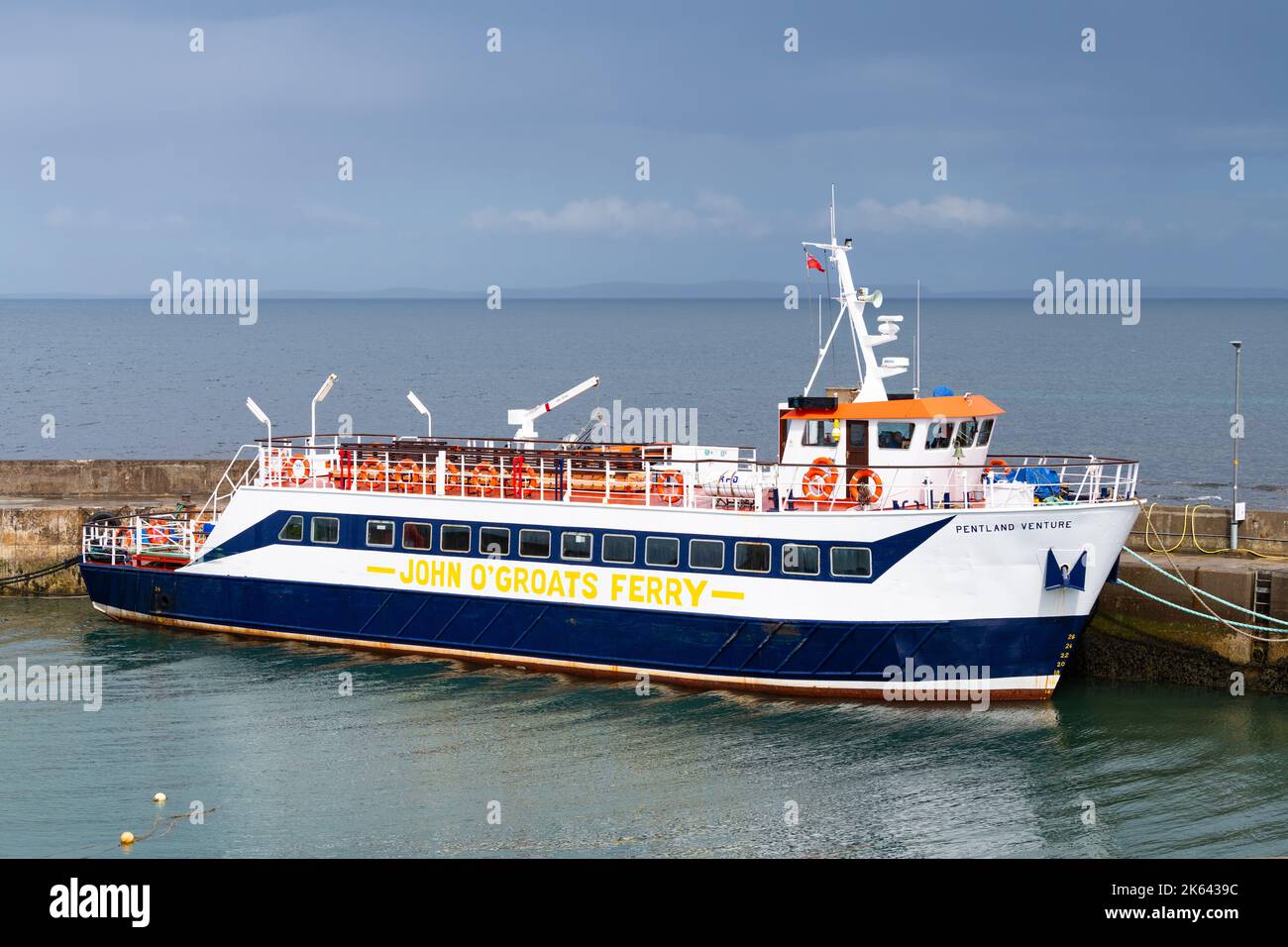 John O'Groats Ferry - Pentland Venture - moored in the harbour, John O ...