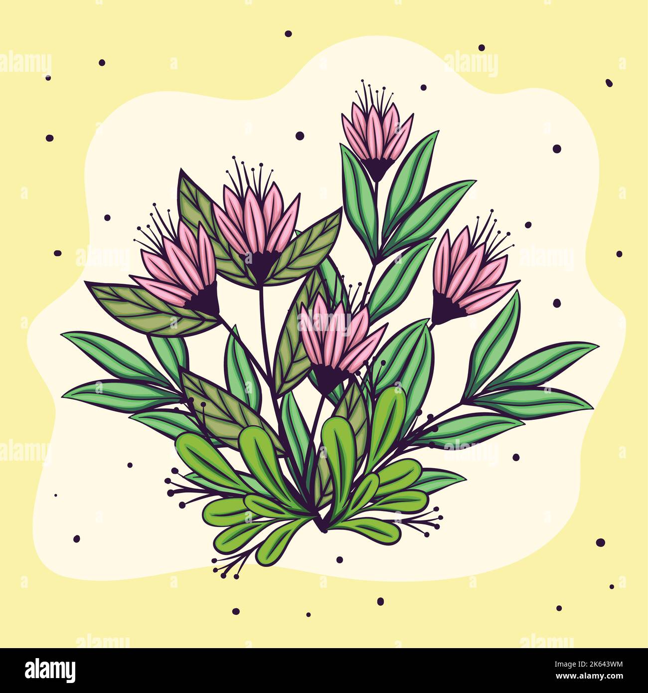 pink flowers garden pattern Stock Vector Image & Art - Alamy