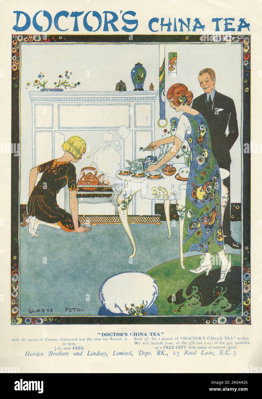 Advertisement for Doctor's China Tea by Gladys Peto, done in her ...