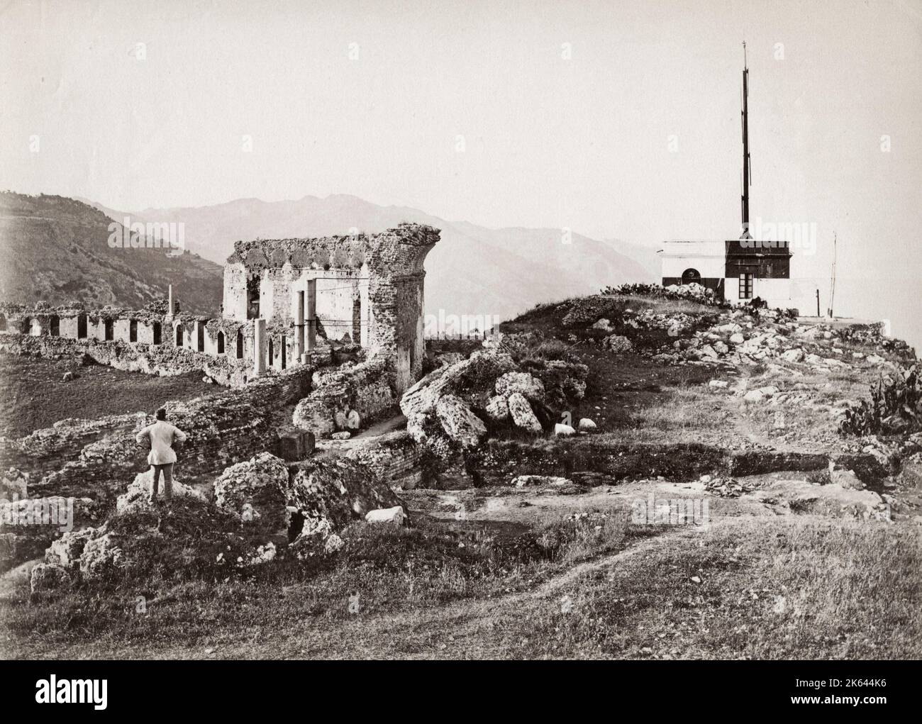 Vintage 19th century photograph - what appears to be telegraph signal ...