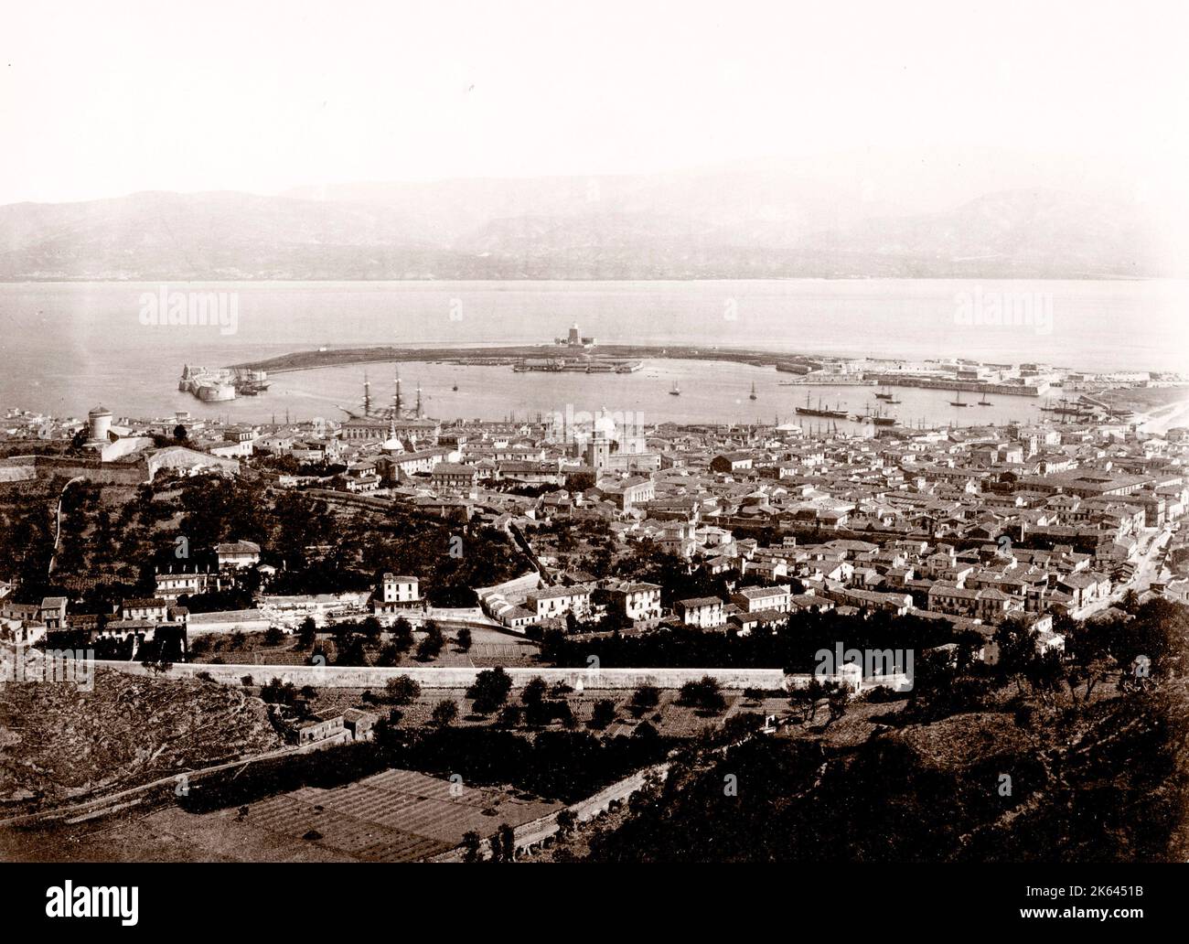 19th century vintage photograph, Italy c.1870s - 1880s - the city and ...