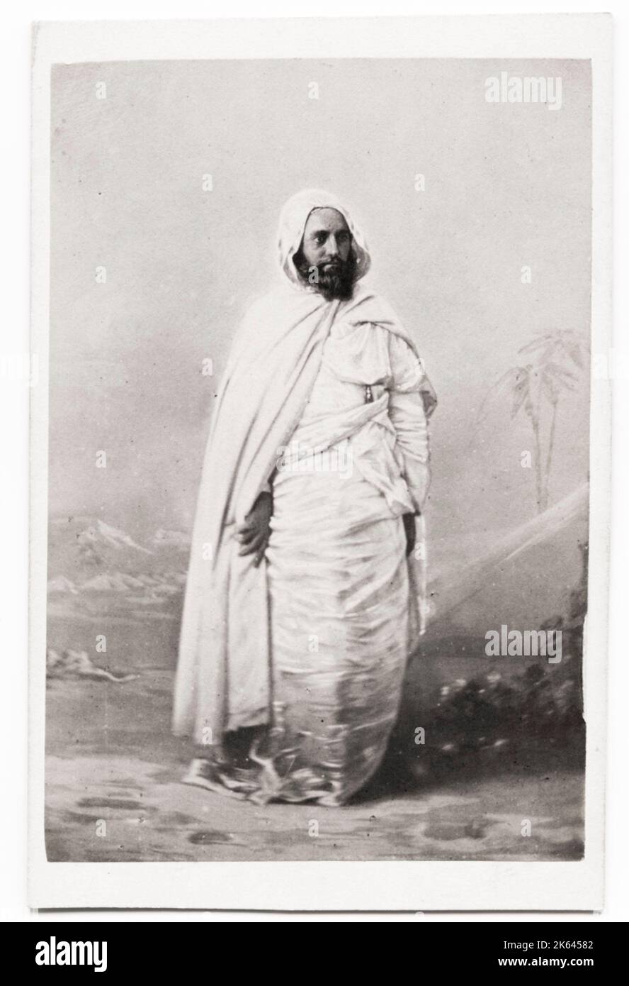 Vintage 19th Century Photograph Abdelkader Ibn Muhieddine 6 September