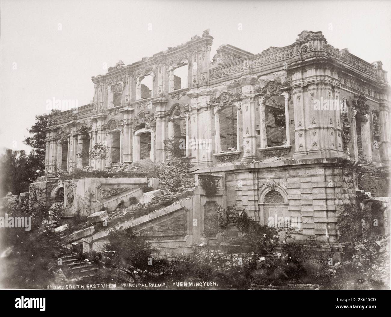 19th century vintage photograph: South East View, ruins of the Old ...