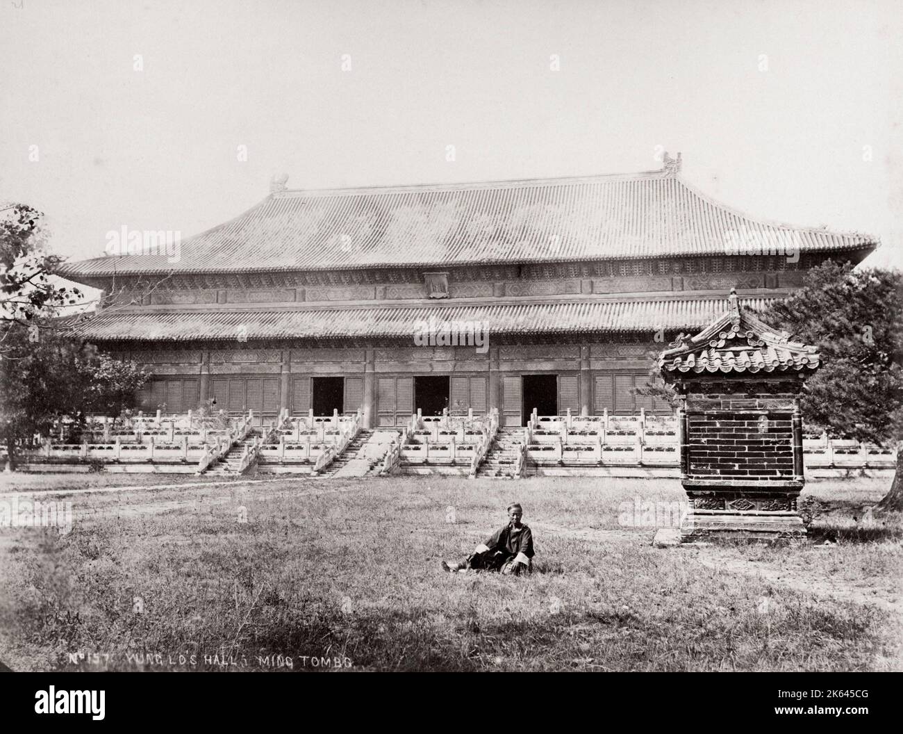 19th century vintage photograph: Ming Tombs, Yung Lo's tomb, Peking ...