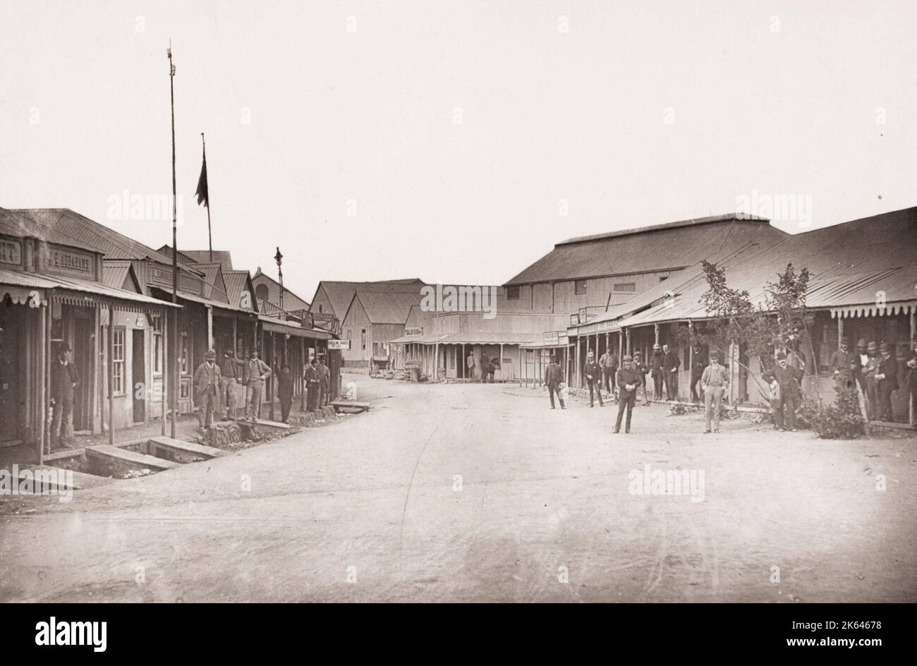 19th century vintage photograph: Diamond Market, Kimberley, South ...