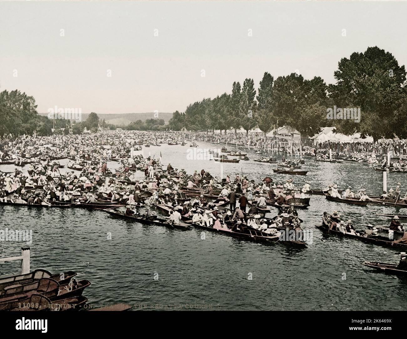 19th century vintage photograph: The Regatta Course, Henley on Thames ...