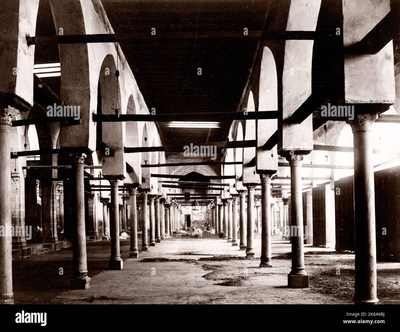 Interior of the Al-Azhar Mosque, Cairo, Egypt, c.1890's Stock Photo - Alamy
