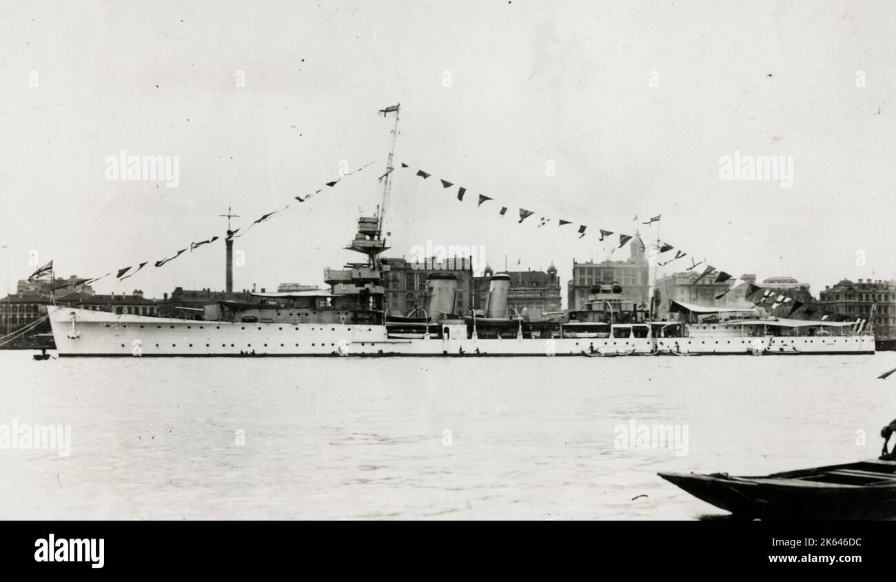 Vintage c.1920's photograph: British Royal Navy ship HMS Carlisle at ...