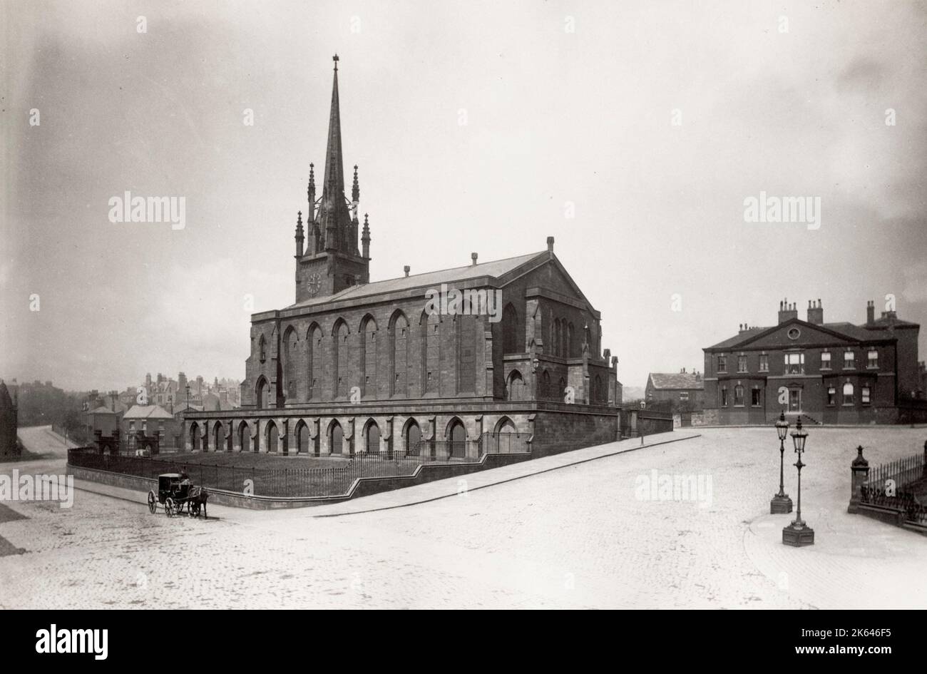 Vintage 19th century photograph: St George's Church, Leeds Stock Photo ...
