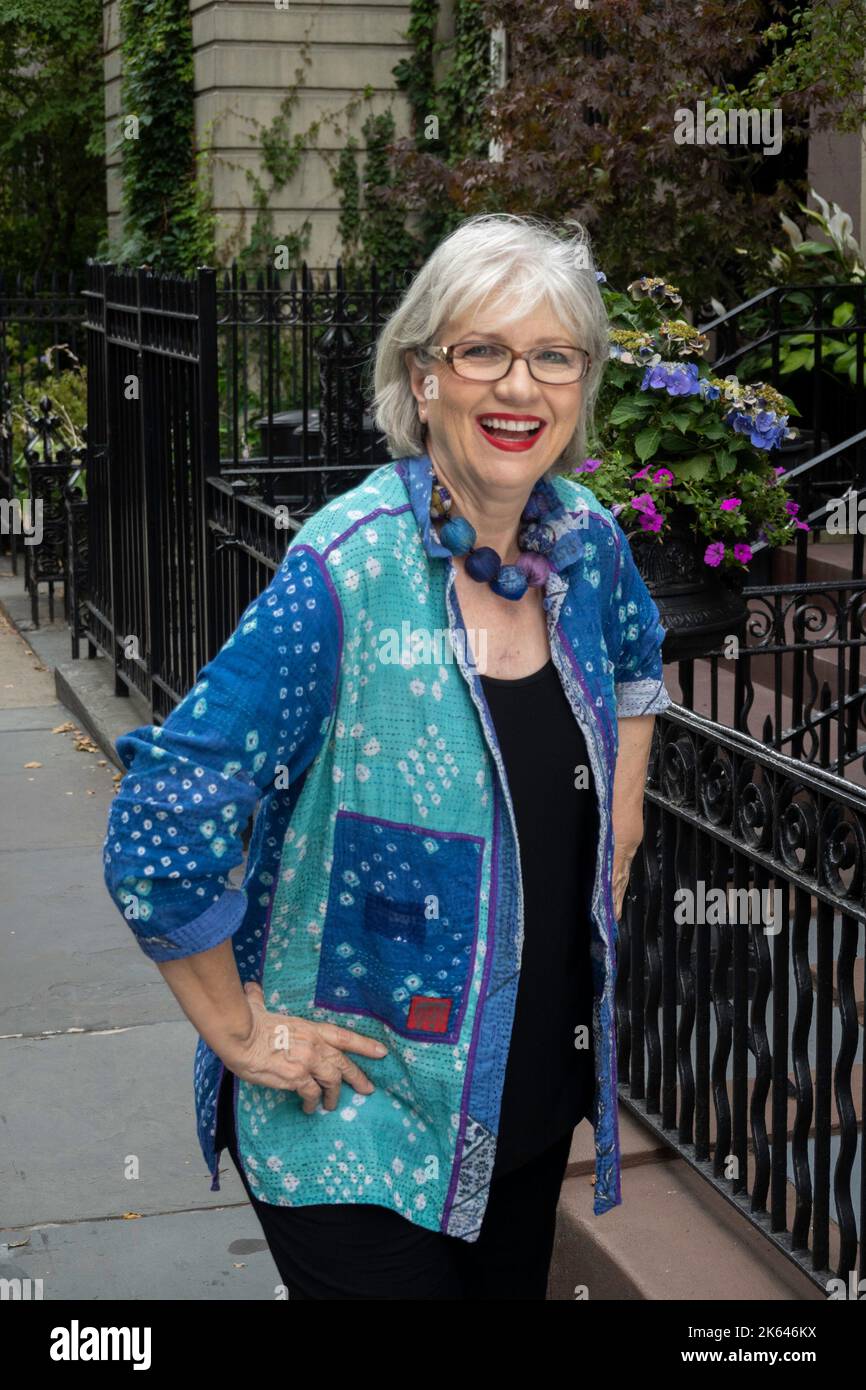 Cheryl Acrey models Mieko Mintz designer fashions in New York City, USA ...