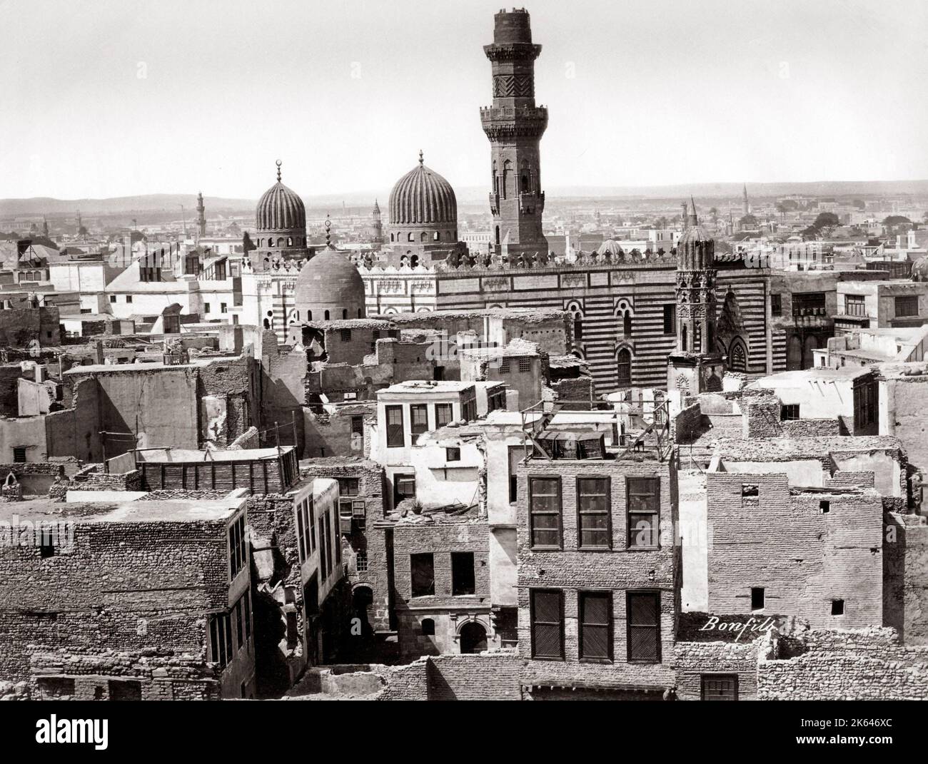 Rooftop view of Cairo, Egypt, c.1880's Stock Photo - Alamy