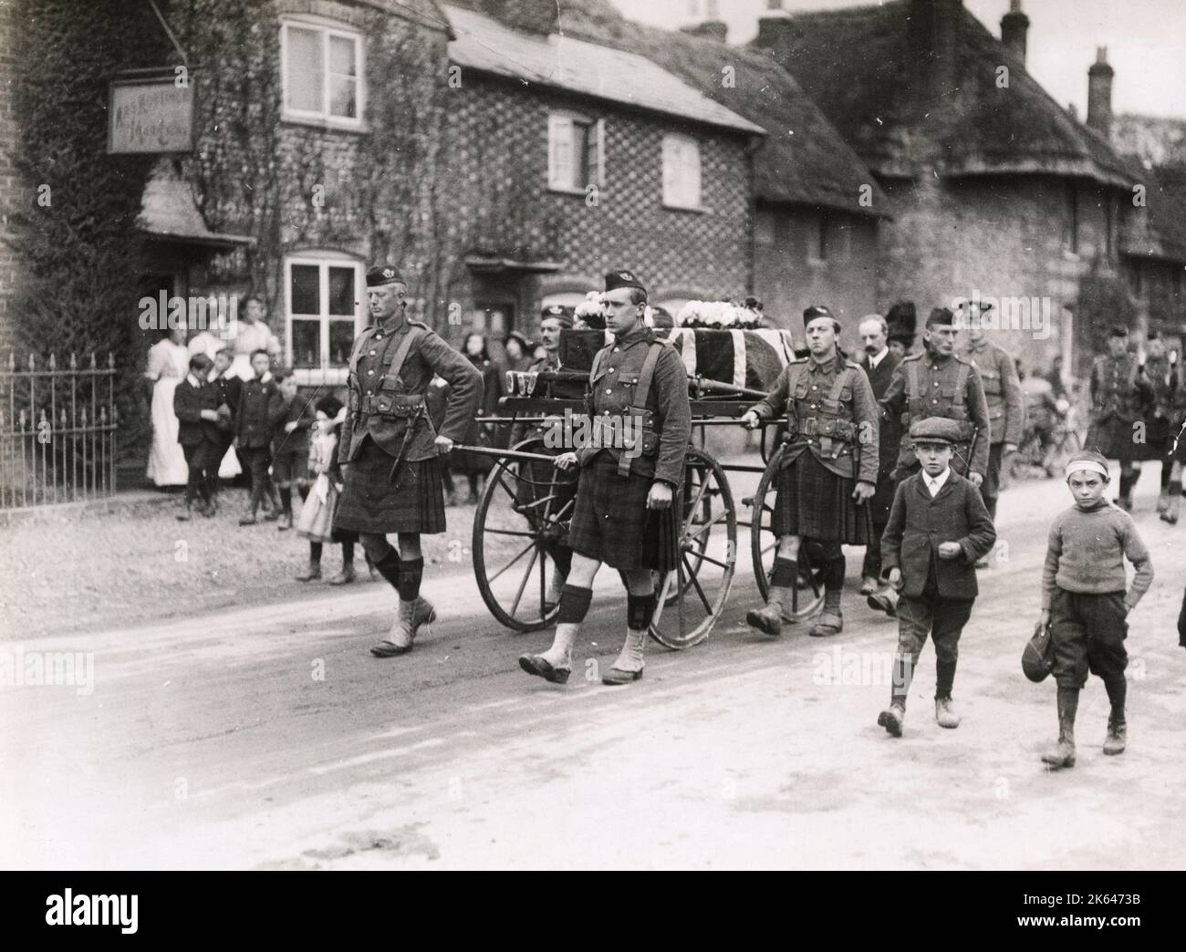 Vintage World War One photograph - WWI: Funeral of Candaian Highlander ...