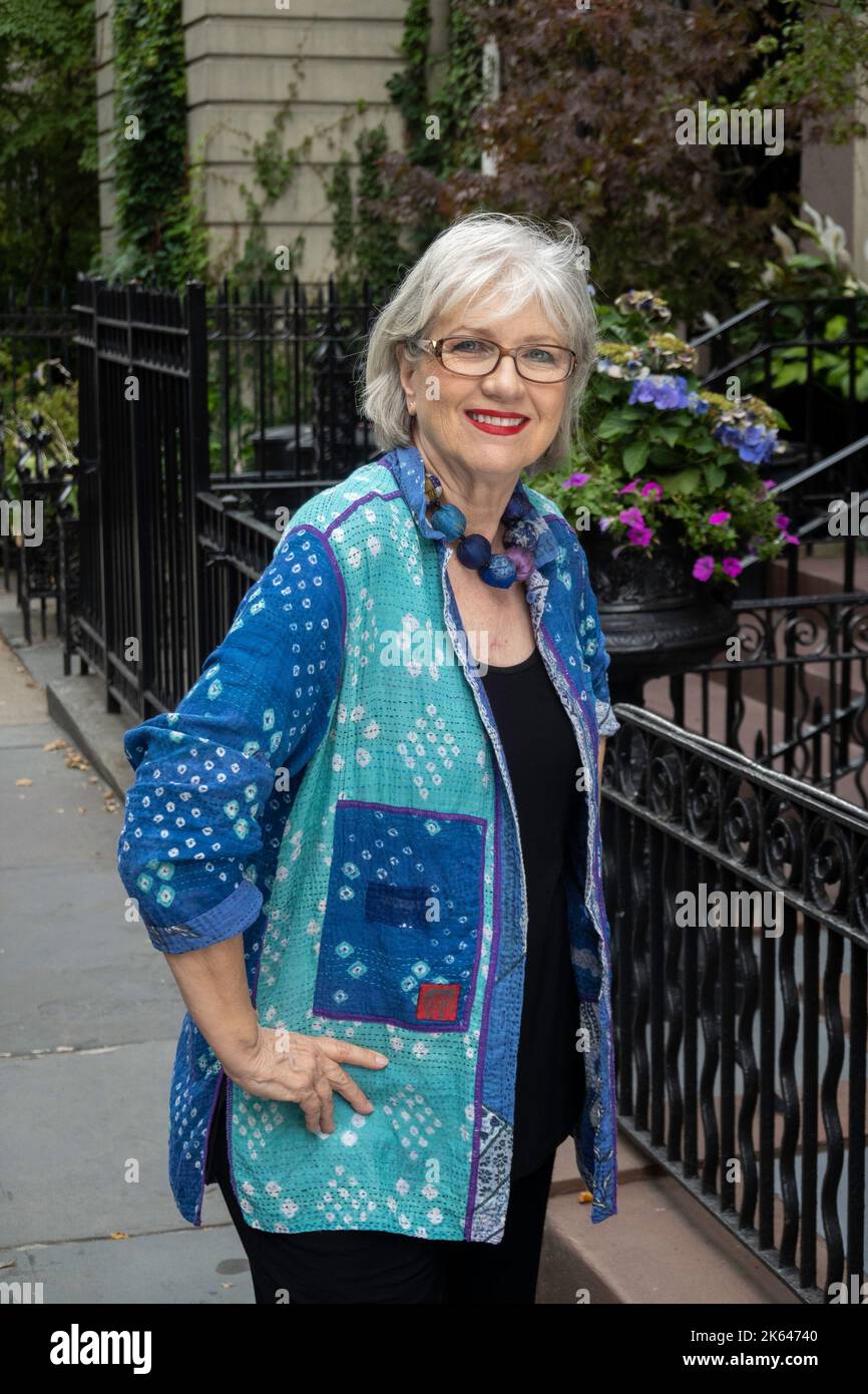 Cheryl Acrey models Mieko Mintz designer fashions in New York City, USA ...