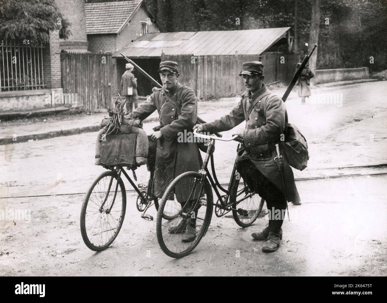 Vintage World War One photograph - WWI: French military cyclist ...