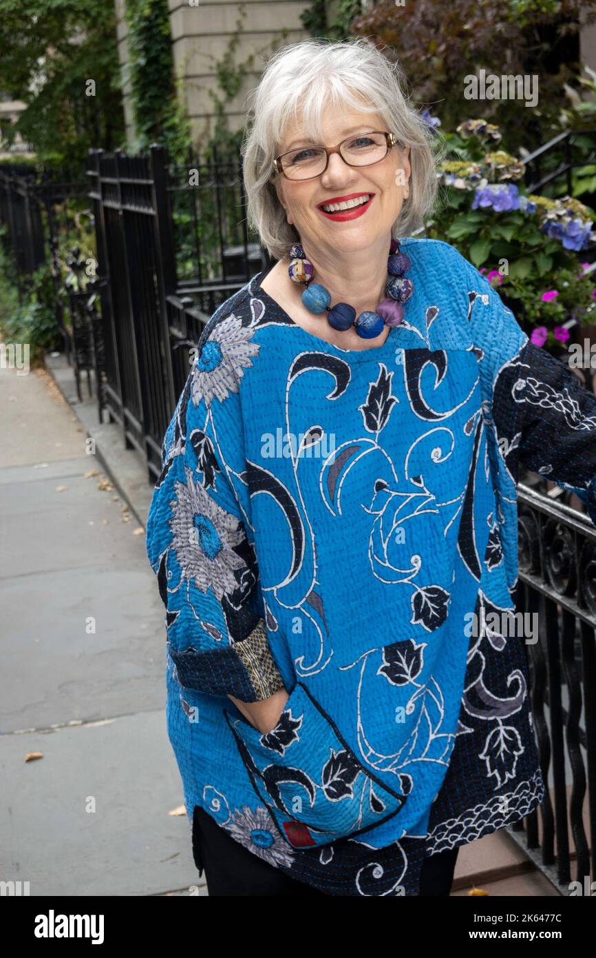 Cheryl Acrey models Mieko Mintz designer fashions in New York City, USA ...