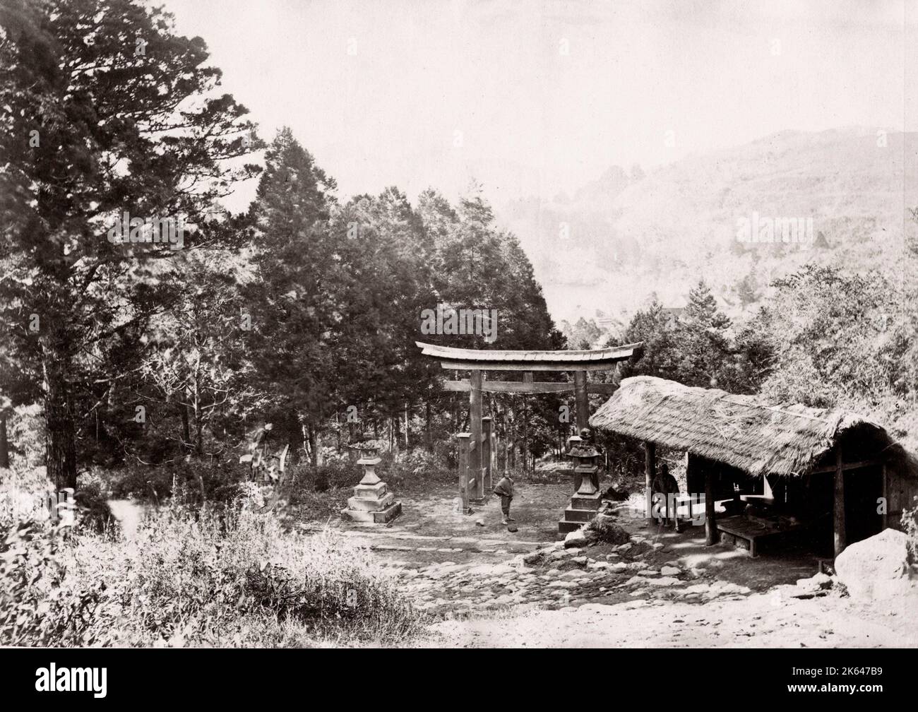 1870's Japan - torii at the approach to Hakone village - from 'The Far ...