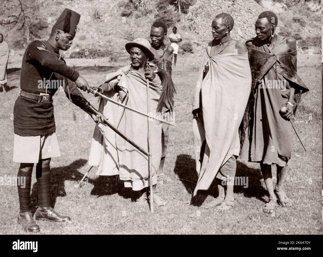 1940'S East Africa Kenya Maasai tribe warriors Photograph by a British ...