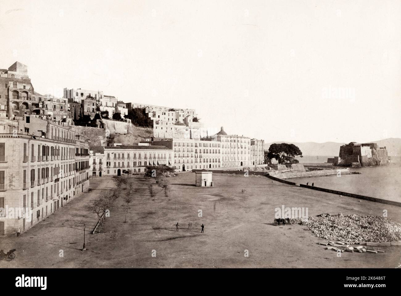 Vintage 19th century photograph: Italy c.1880's - Strata del Chiatamone ...