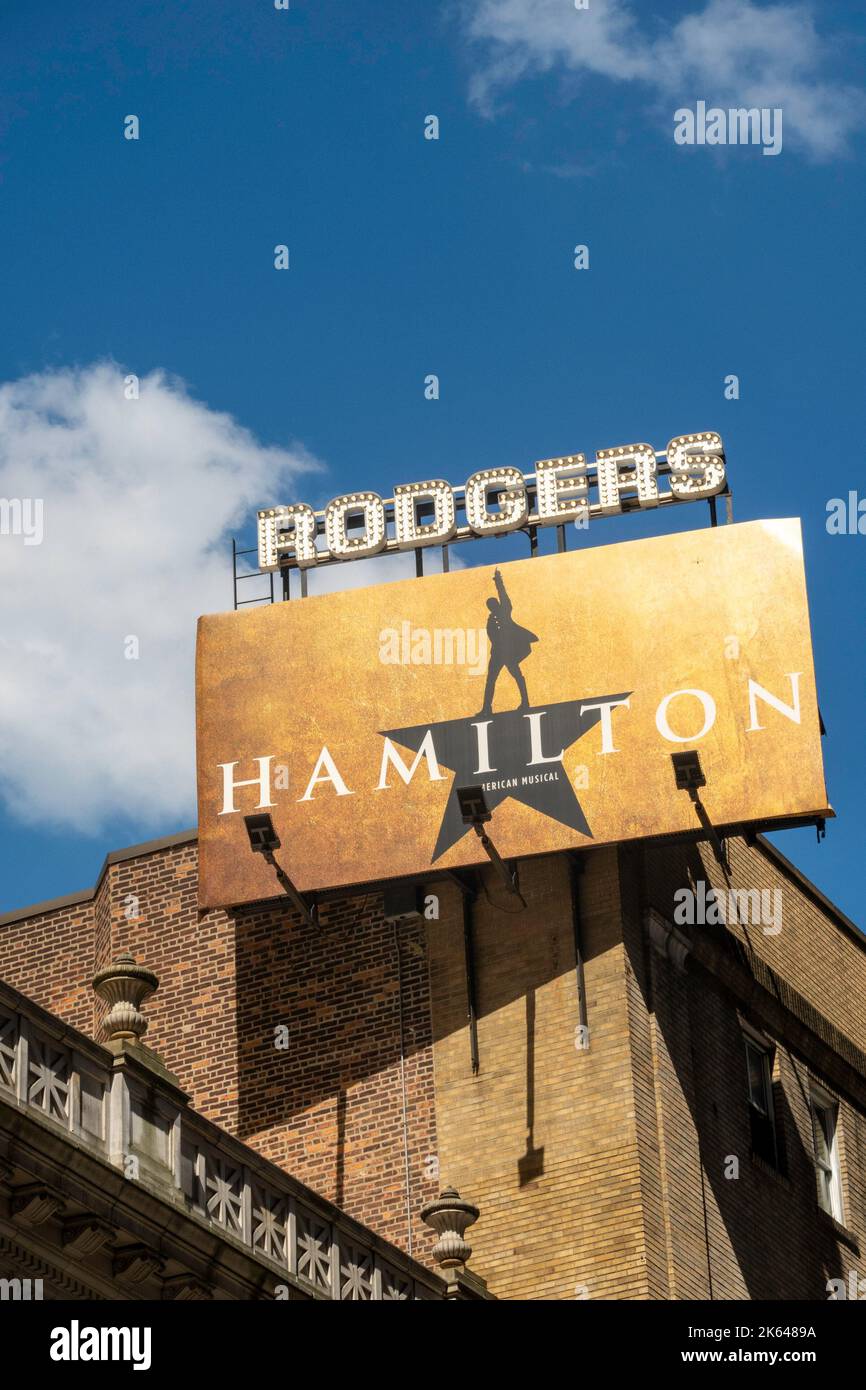 "Hamilton" Marquee at the Richard RodgersTheatre, Times Square, NYC ...