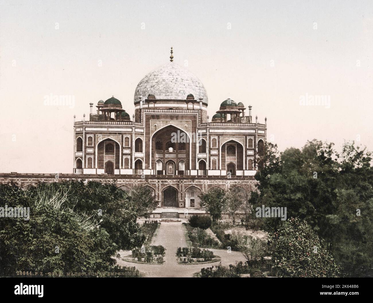 Vintage 19th century photograph: The tomb of the Mughal Emperor Humayun ...