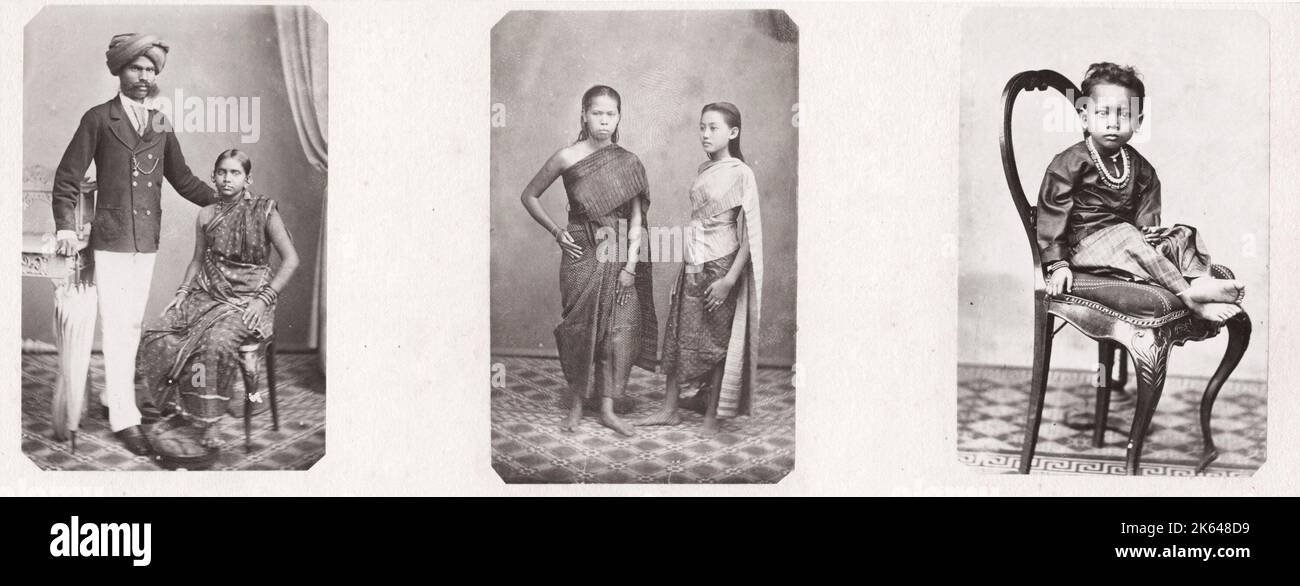 Vintage 19th century photograph: Portraits of Malay people, Malay ...